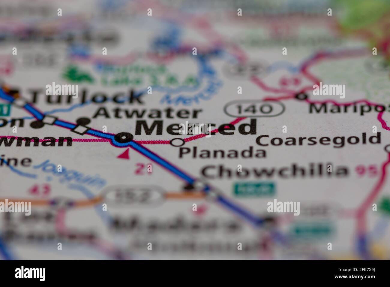 Merced california map hi-res stock photography and images - Alamy