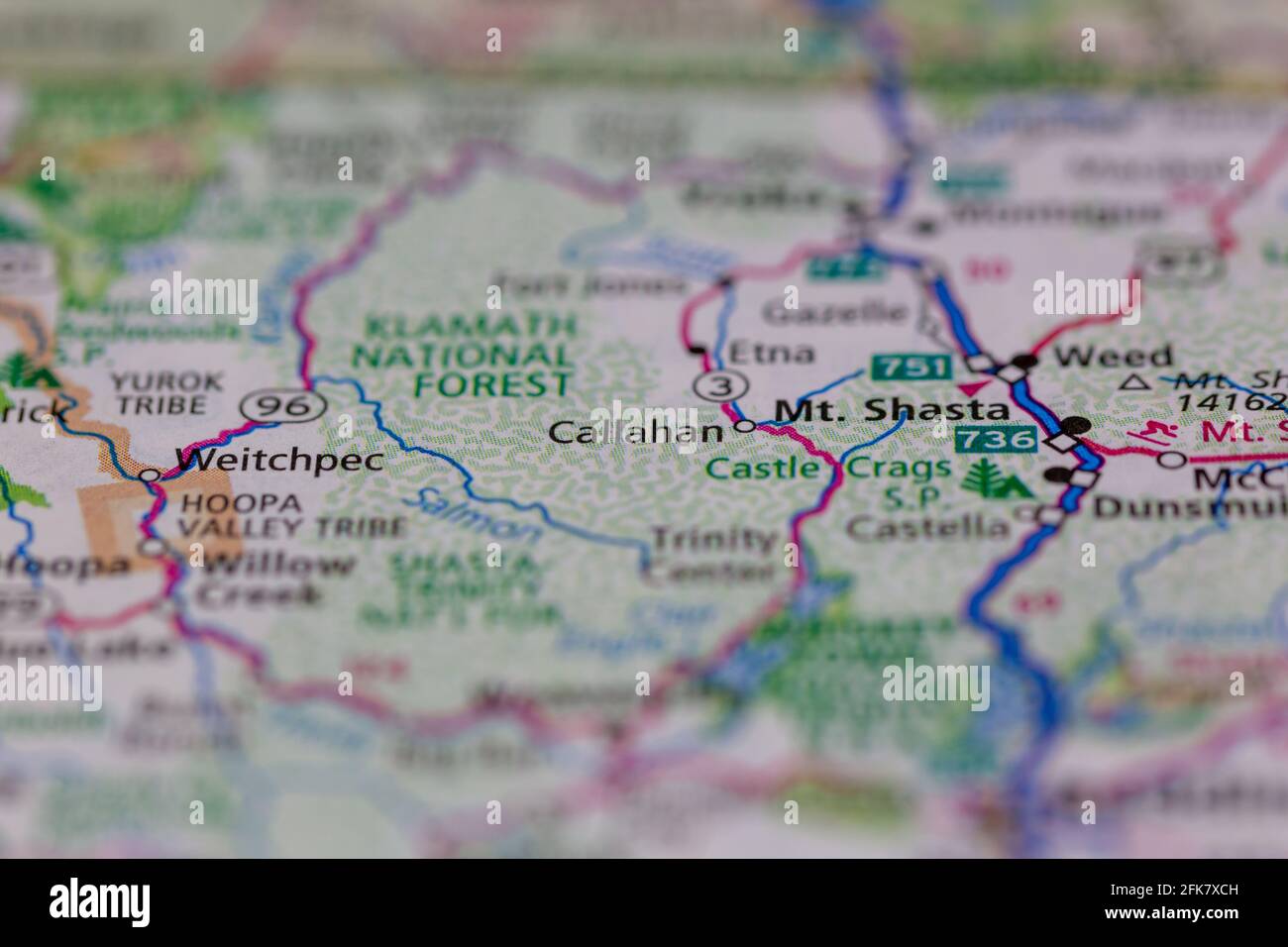 Callahan California USA shown on a Geography map or road map Stock ...