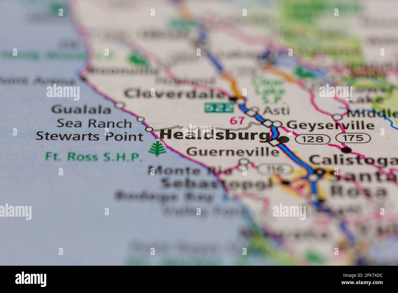 Healsburg California USA shown on a Geography map or road map Stock ...