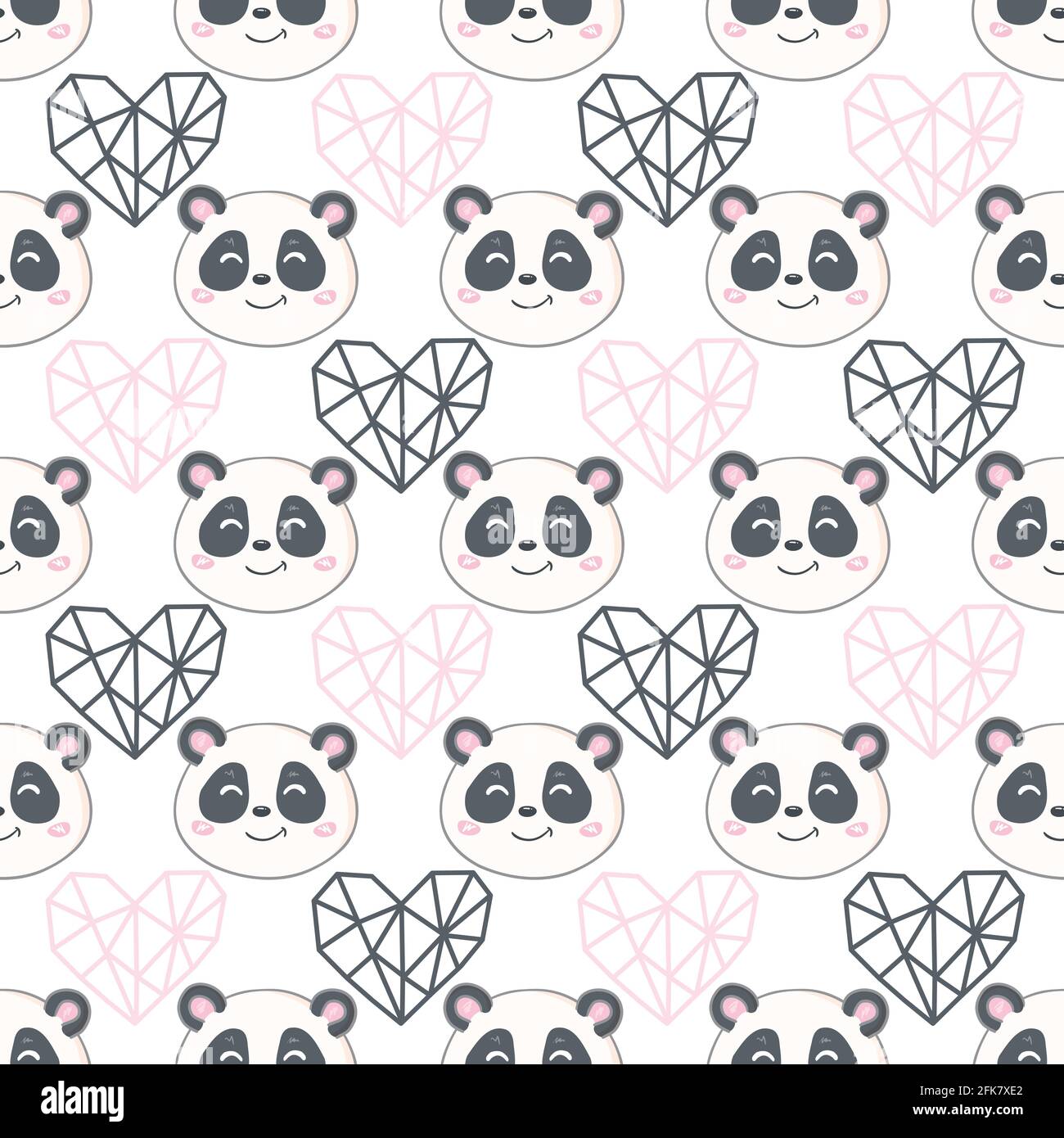 Cute panda illustration vector. Panda baby seamless. Pattern. Fabric ...