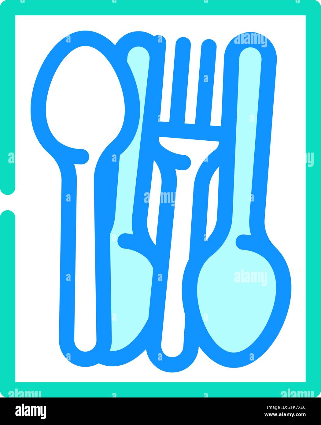 kitchenware spoon and fork color icon vector illustration Stock Vector ...