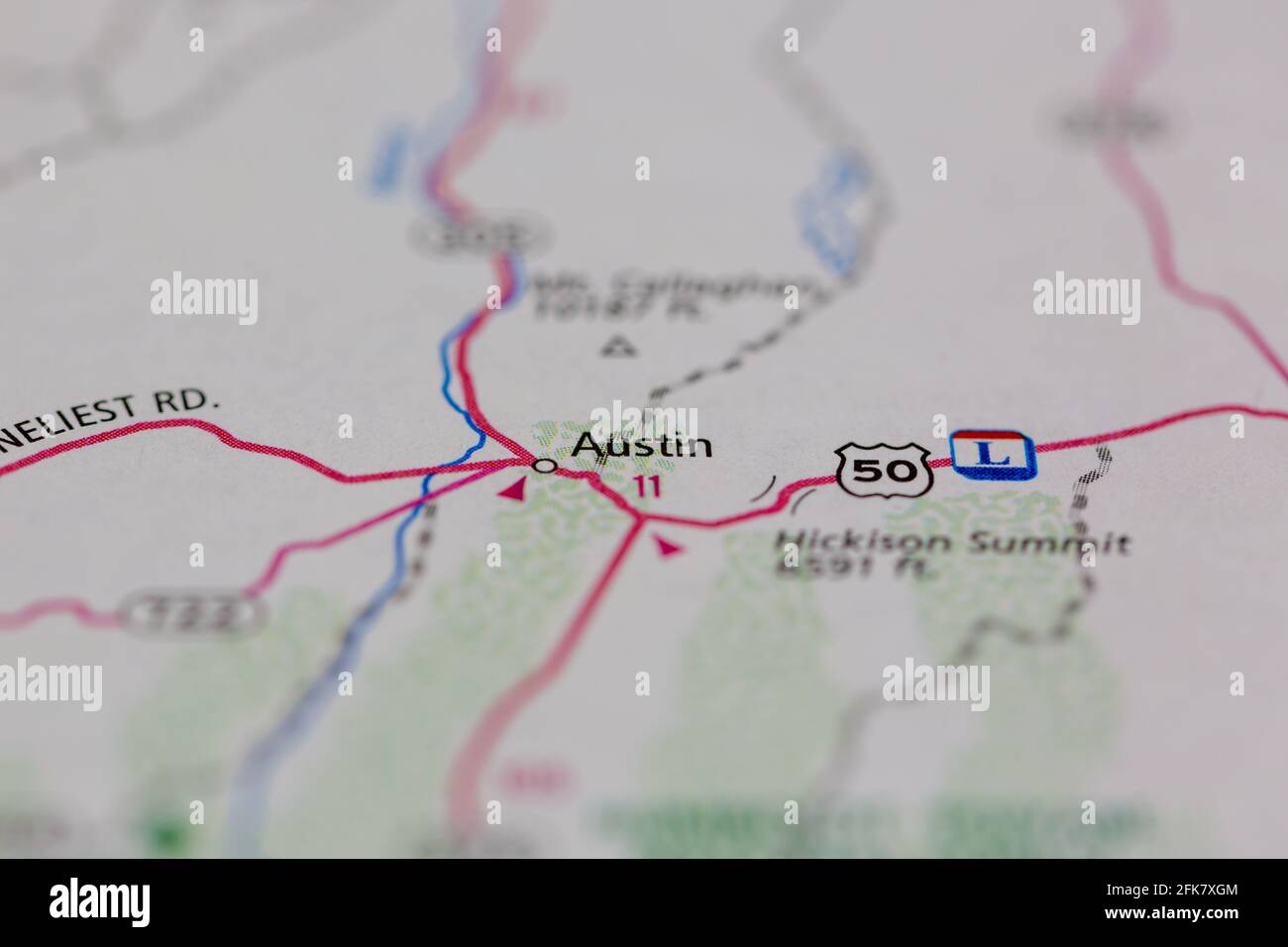 Austin California USA shown on a Geography map or road map Stock Photo ...