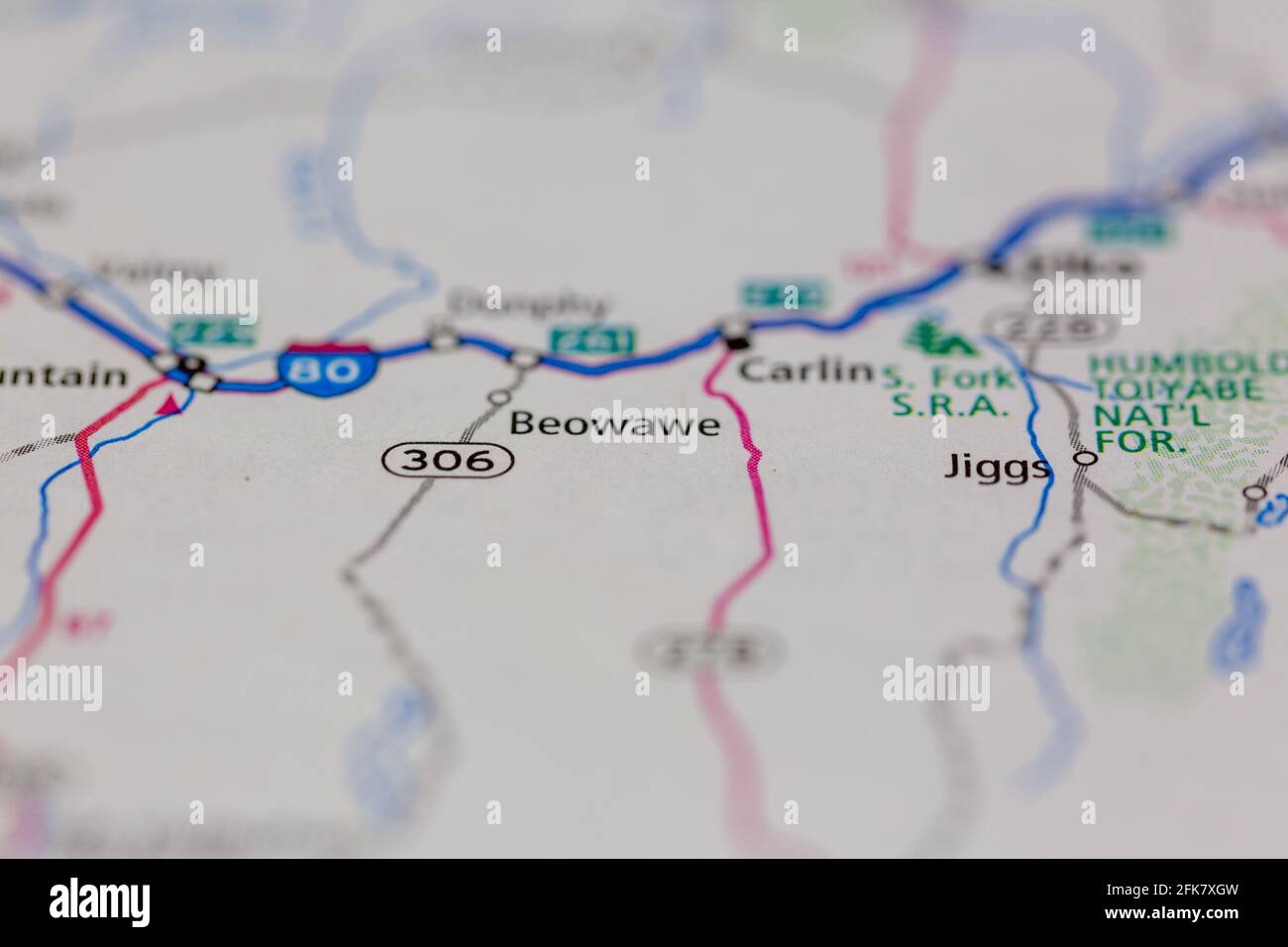 Beowawe California USA shown on a Geography map or road map Stock Photo ...