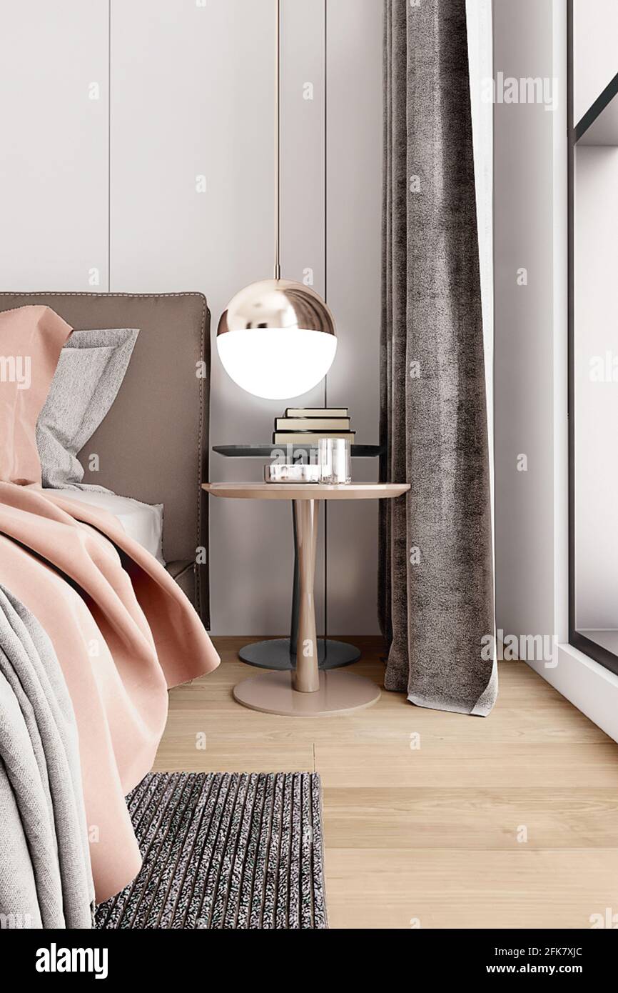 modern style bedroom design idea Stock Photo - Alamy