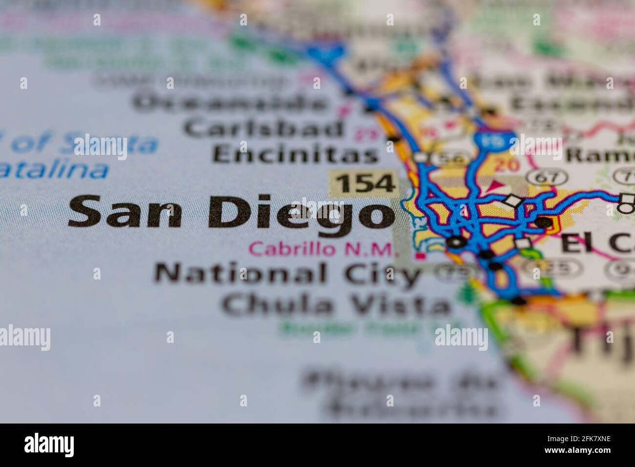 San Diego California USA shown on a Geography map or road map Stock ...