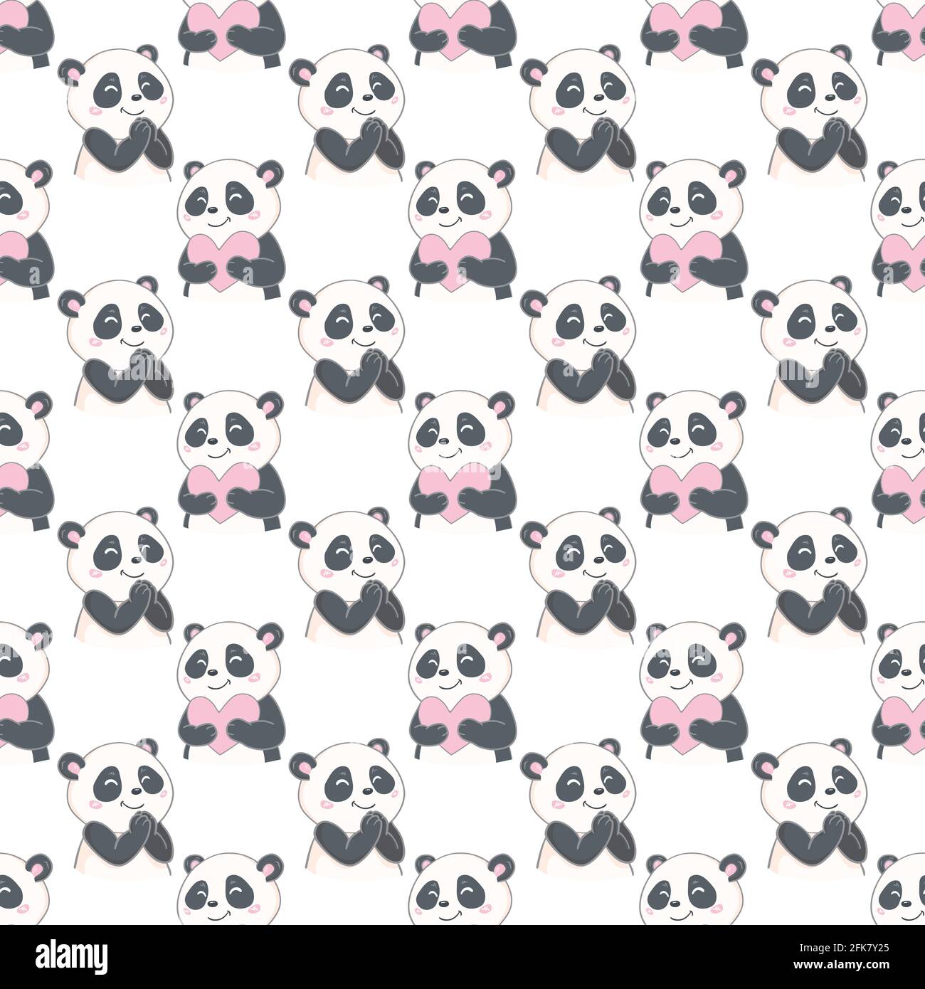 Cute panda illustration vector. Panda baby seamless. Pattern. Fabric ...
