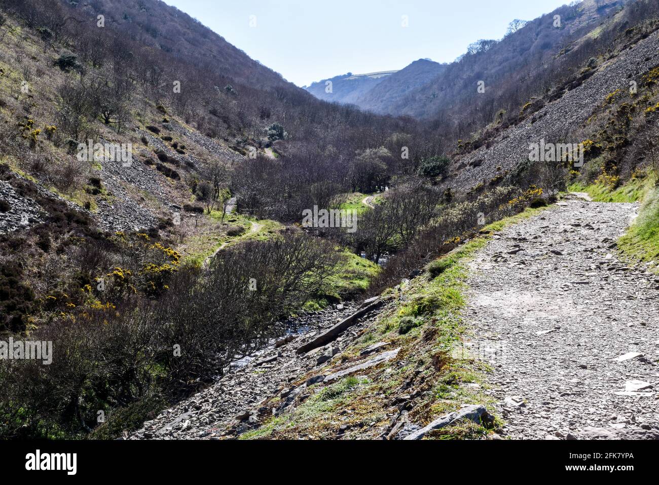 Footpath through country hiking route on a coastal walk uk Stock Photo ...