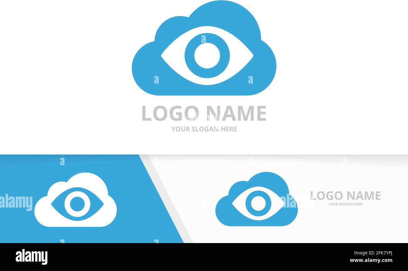 Vector eye and cloud logo combination. Unique storage logotype design ...