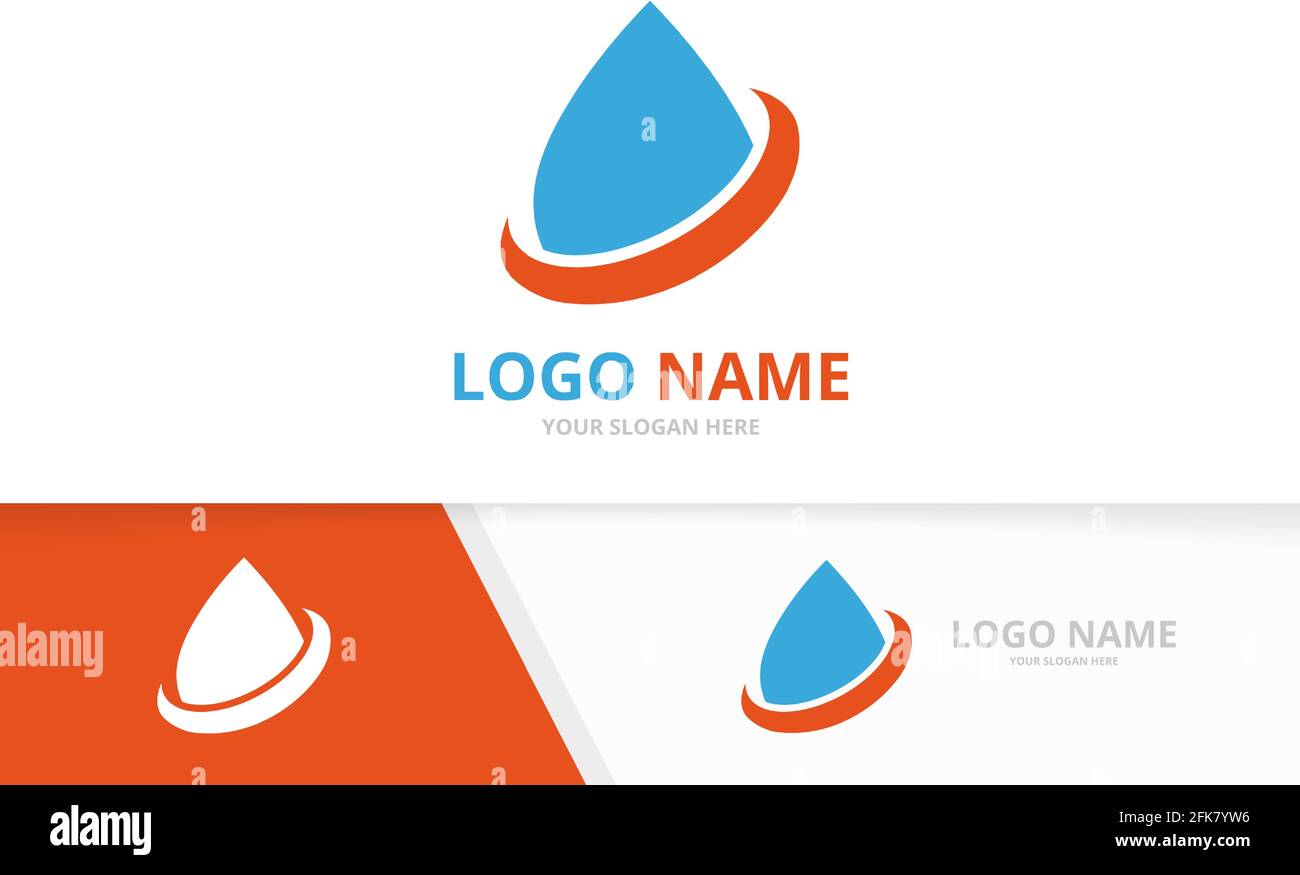 Water drop logo combination. Unique oil droplet liquid logotype design ...