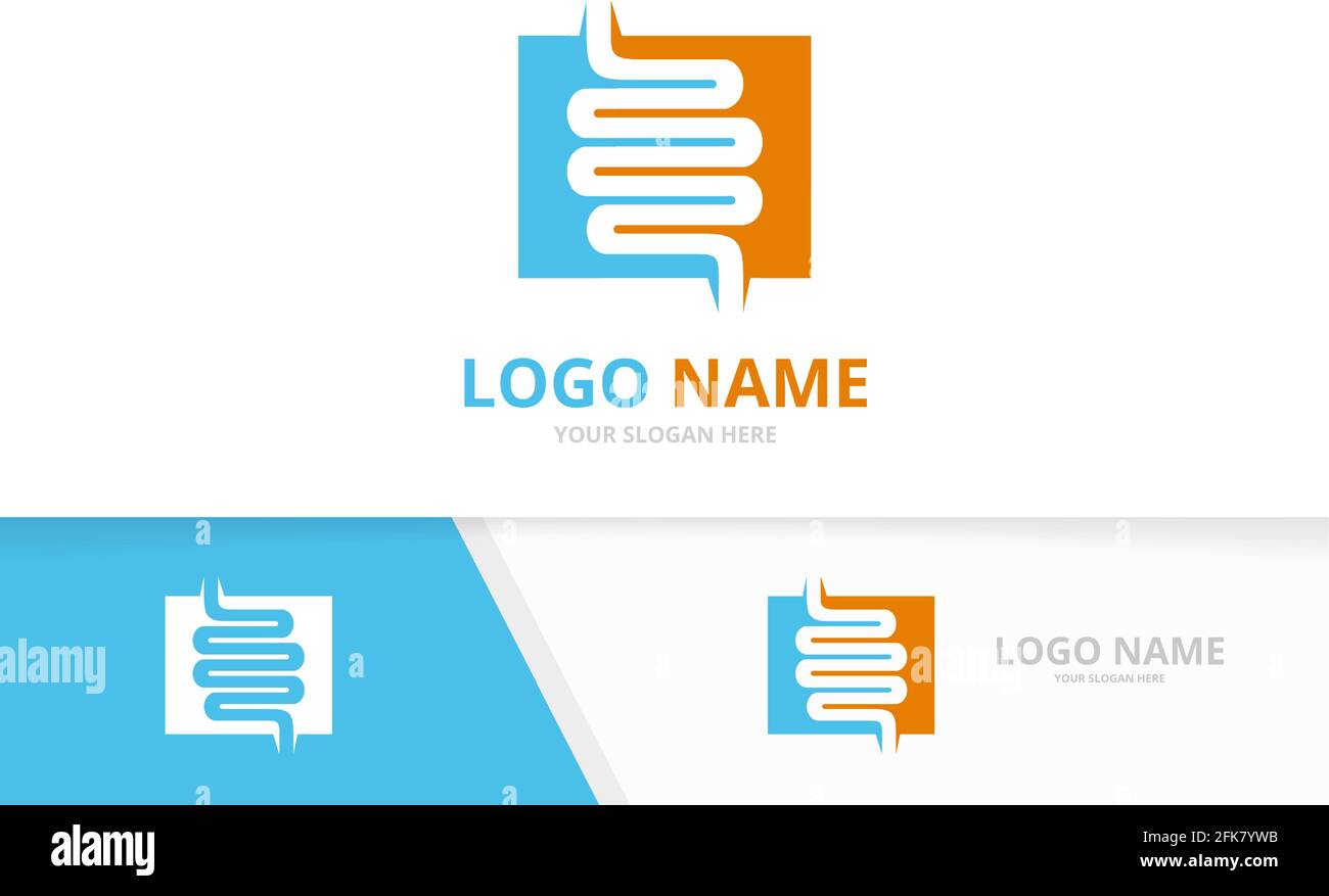 Intestine logo combination. Human internal organ, colon logotype design ...