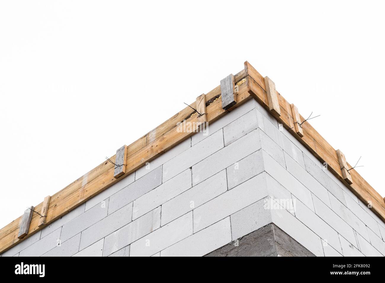 Wooden formwork for pouring a reinforced belt with concrete Stock Photo ...