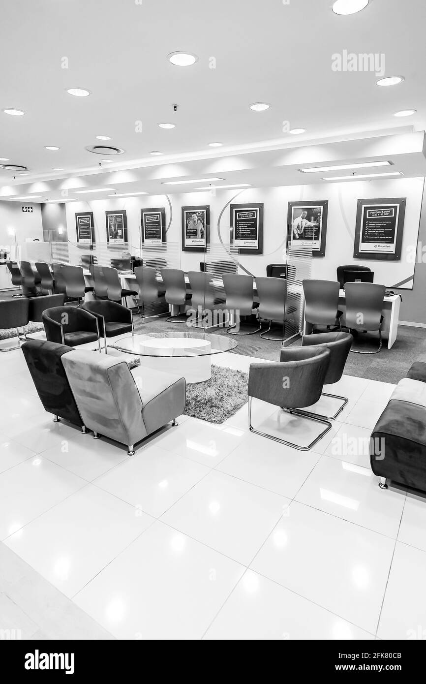 Inside bank queue Black and White Stock Photos & Images - Alamy