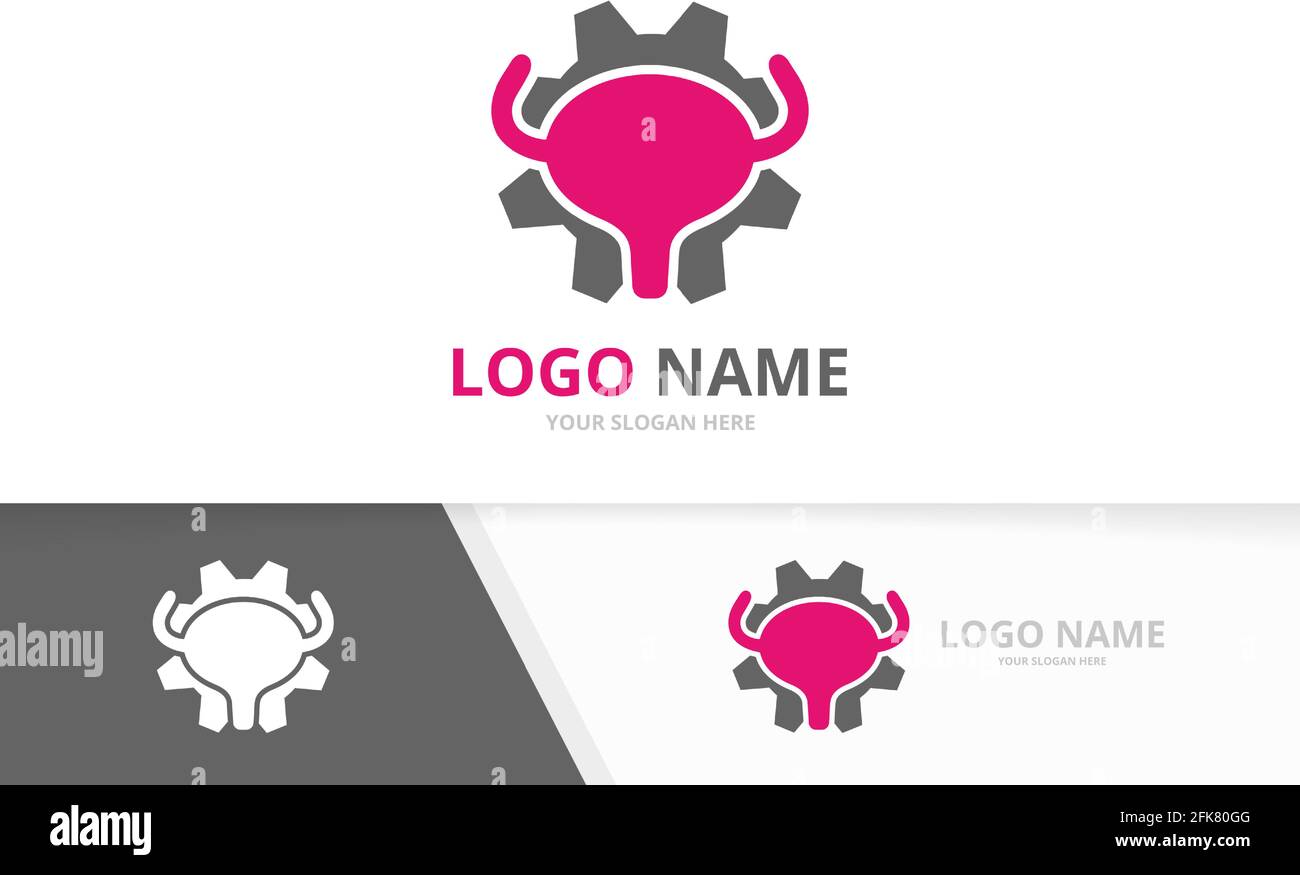 Vector bladder and gear logo combination. Urinary tract logotype design ...
