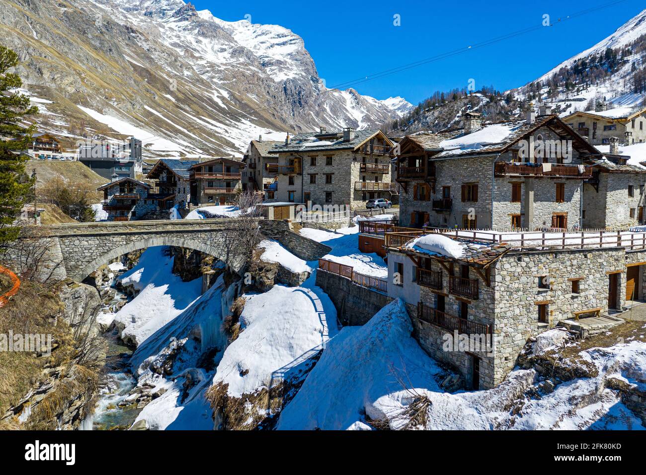 A rural small town located in the alpine mountain range Stock Photo - Alamy