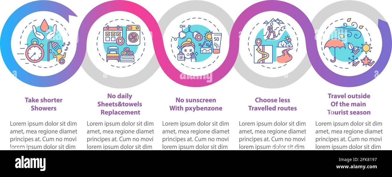 Sustainable tourism ideas vector infographic template Stock Vector ...