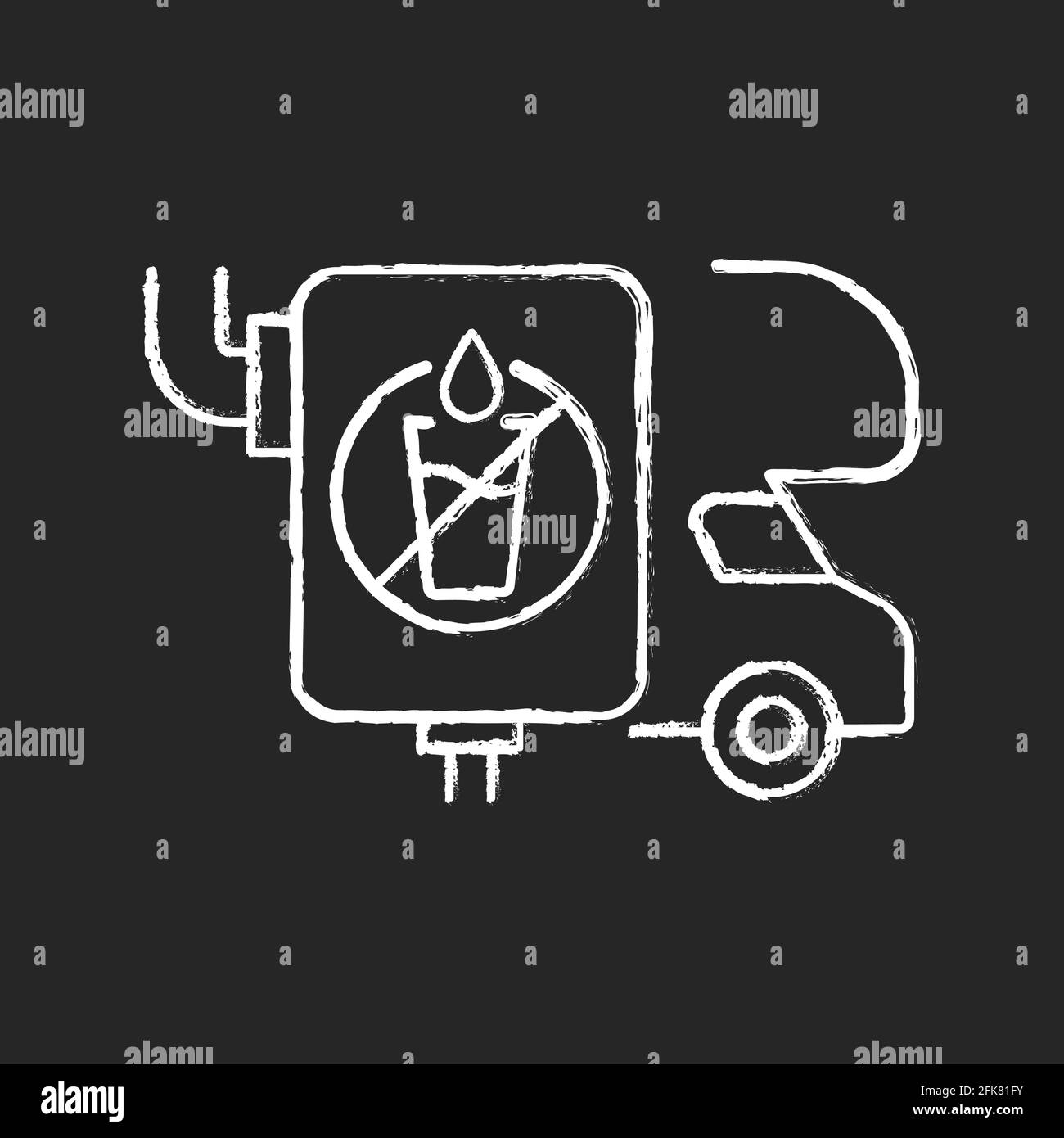 RV wastewater tanks chalk white icon on black background Stock Vector ...