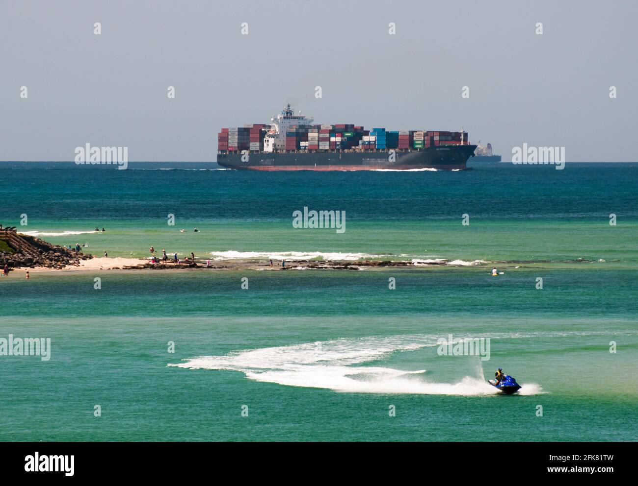 Ships following the main commercial channel south to Brisbane ...