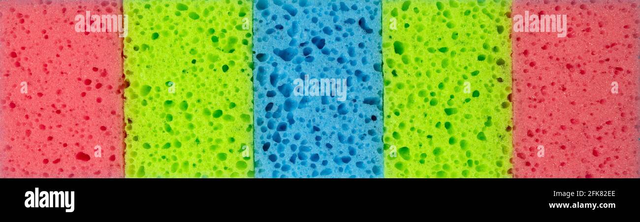 Pattern from stack of kitchen cleaning sponges. Top view Stock Photo ...