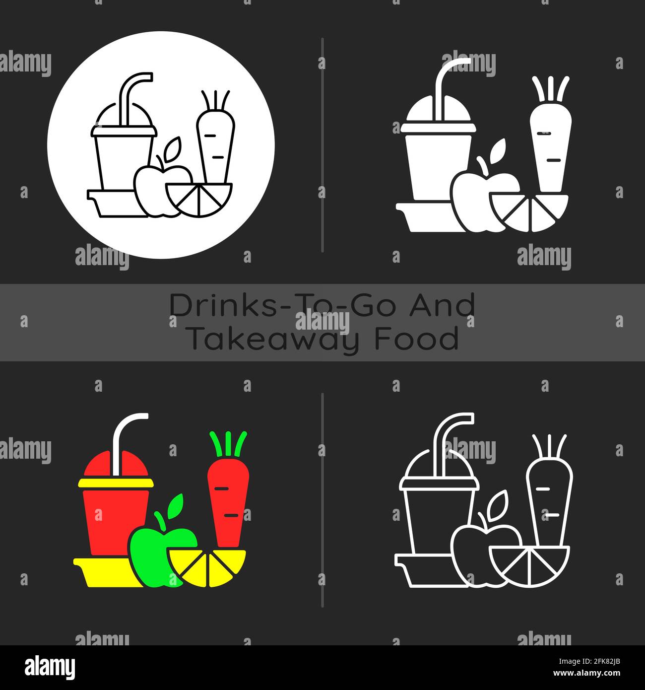 Fresh juice to go dark theme icon Stock Vector Image & Art - Alamy