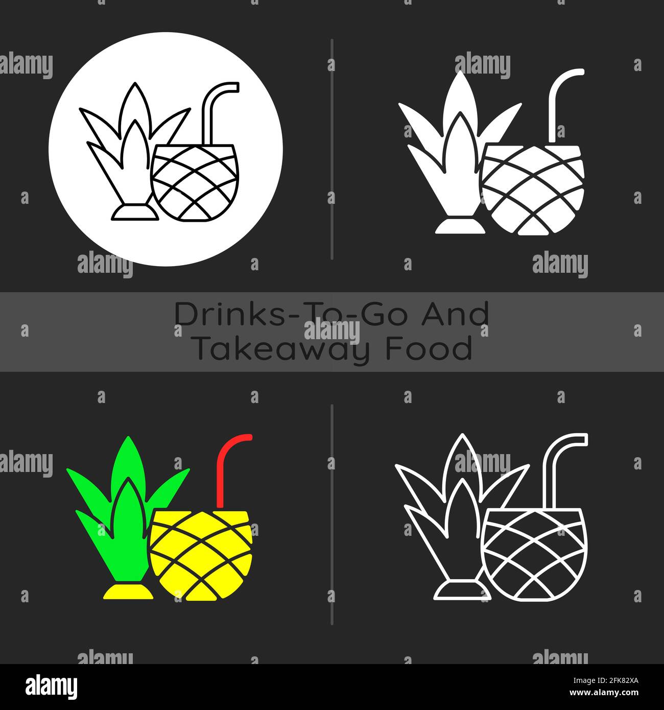 Pina colada dark theme icon Stock Vector Image & Art - Alamy