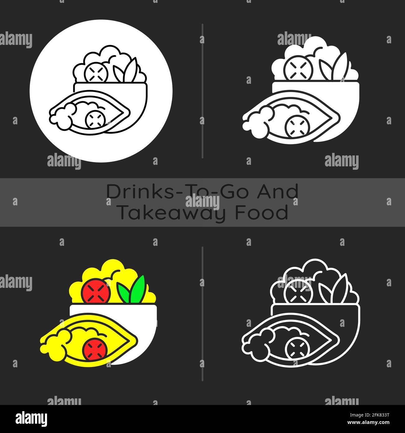 Burrito bowl dark theme icon Stock Vector Image & Art - Alamy