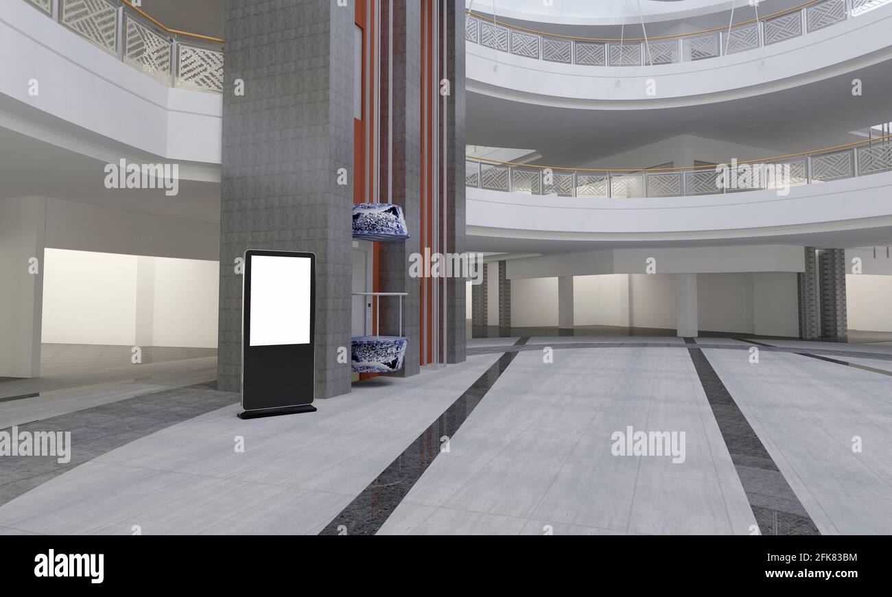 Modern empty totem, kiosk, digital signage, 3d rendering Stock Photo - Alamy
