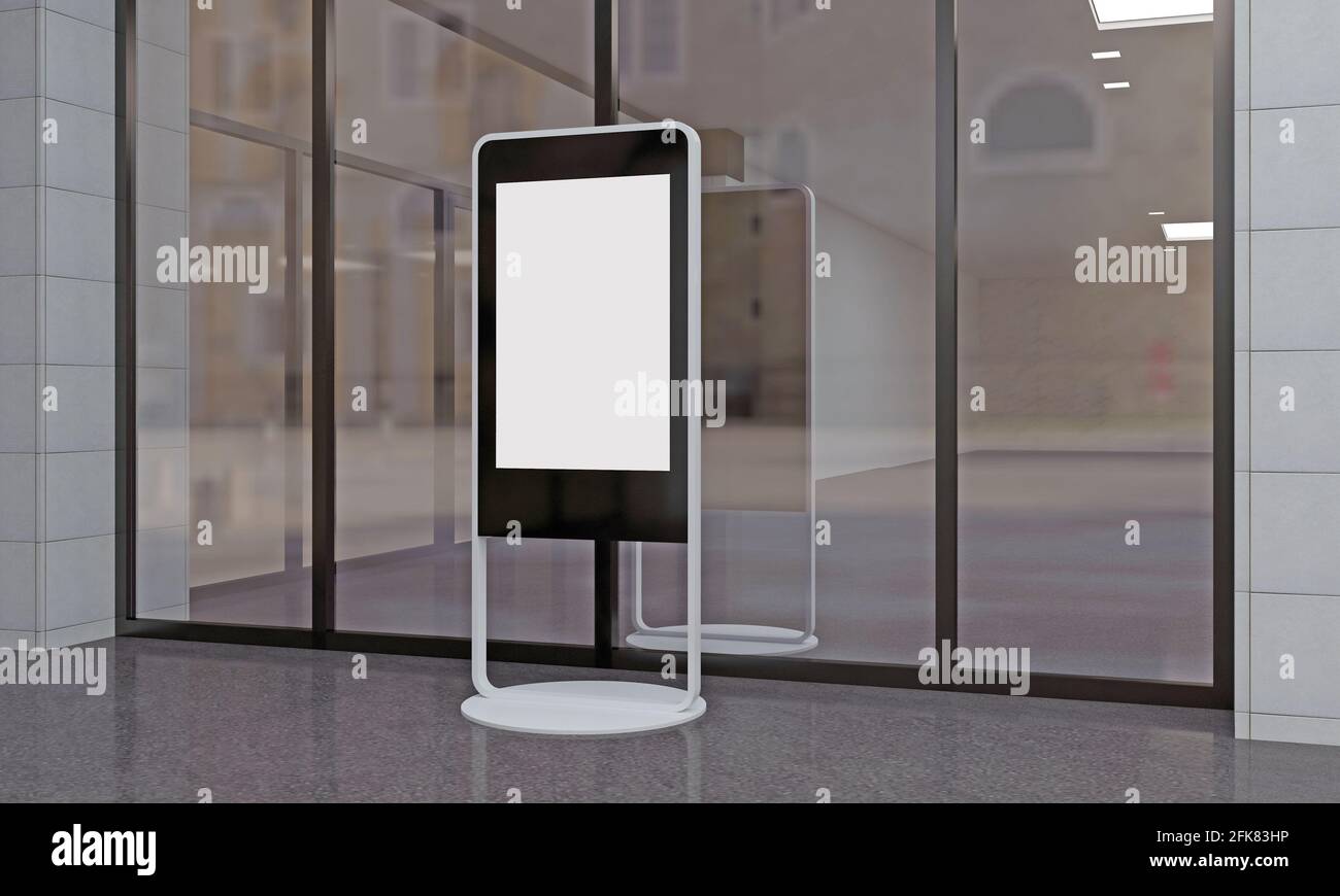 Modern empty totem, kiosk, digital signage, 3d rendering Stock Photo ...