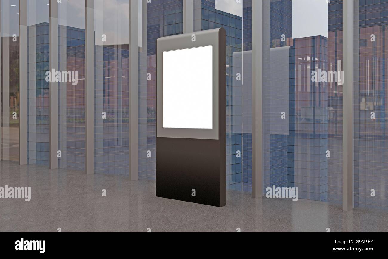 Modern empty totem, kiosk, digital signage, 3d rendering Stock Photo ...