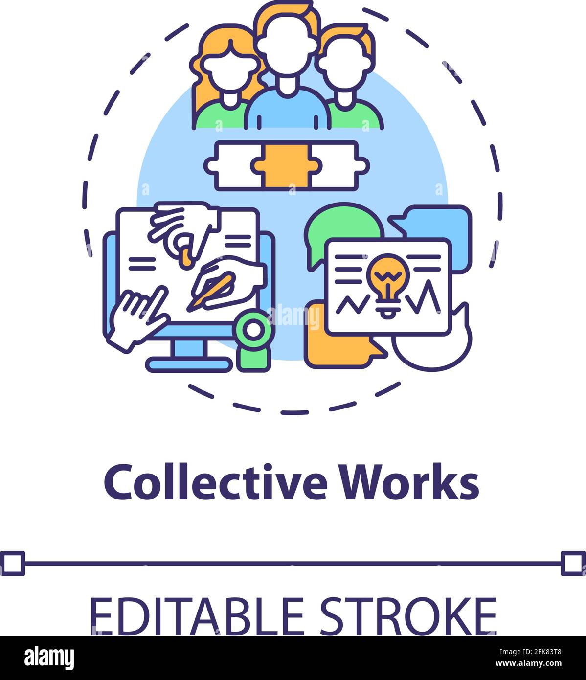 Collective works concept icon Stock Vector Image & Art - Alamy
