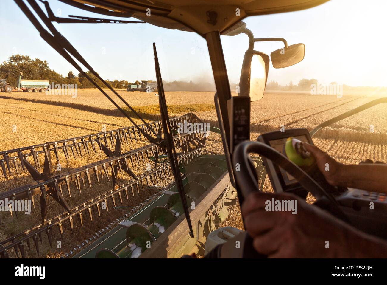 John Deere Combine Harvester Inside Cab