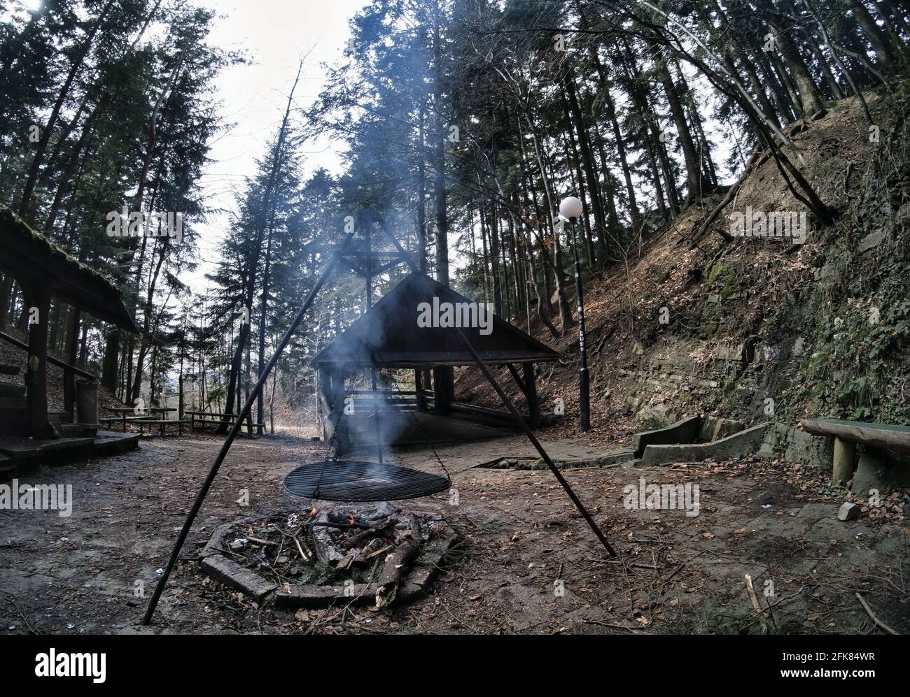 Wooden barn fire wood forest hi-res stock photography and images - Alamy