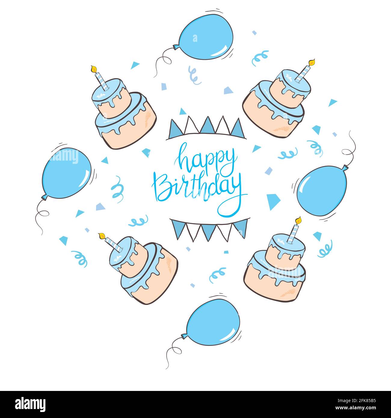 Happy Birthday Boy Beautiful greeting scratched calligraphy black text ...