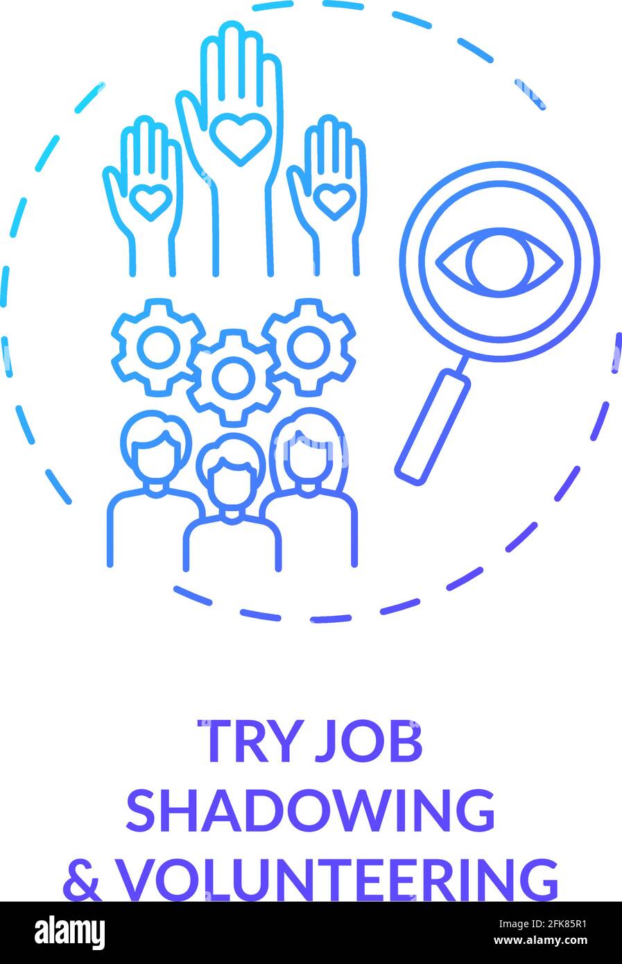 Try job shadowing and volunteering concept icon Stock Vector Image ...