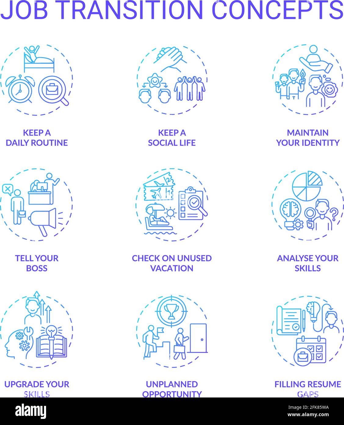 Job transition concept icons set Stock Vector Image & Art - Alamy