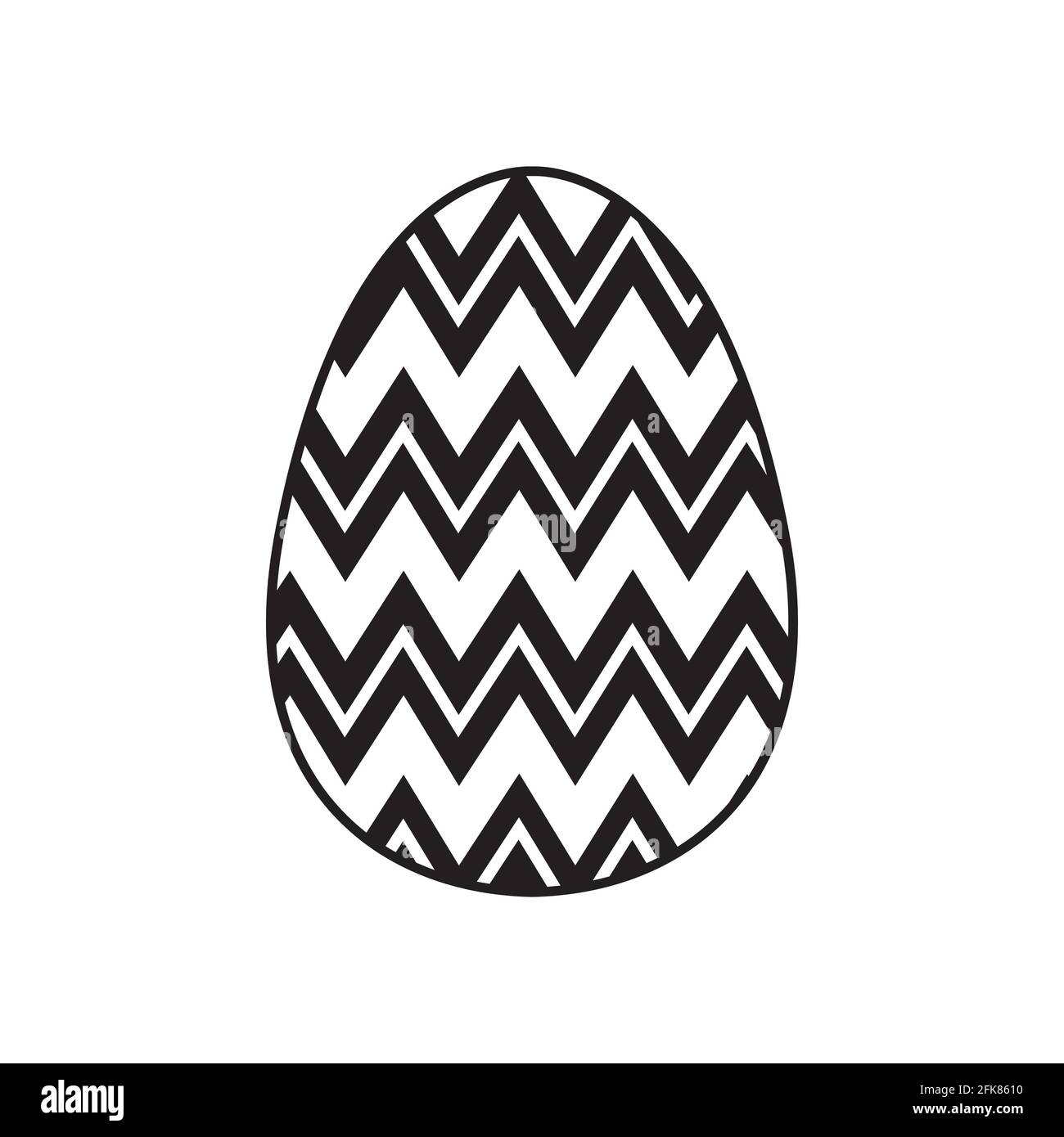Easter egg icon with glint, simple easter egg traditional with wavy ...
