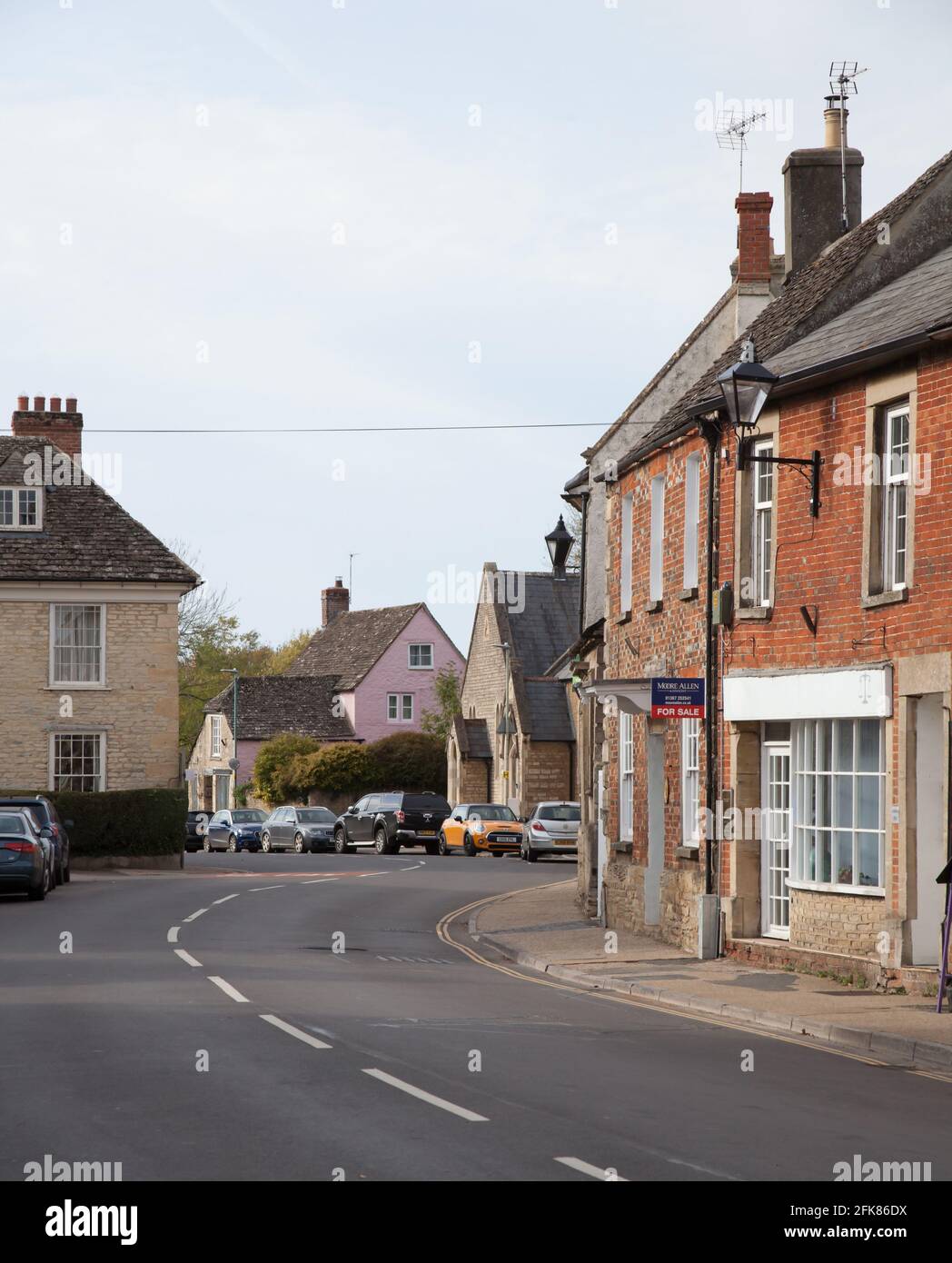 Views of the High Street in Lechlade, Gloucestershire in the UK, taken ...