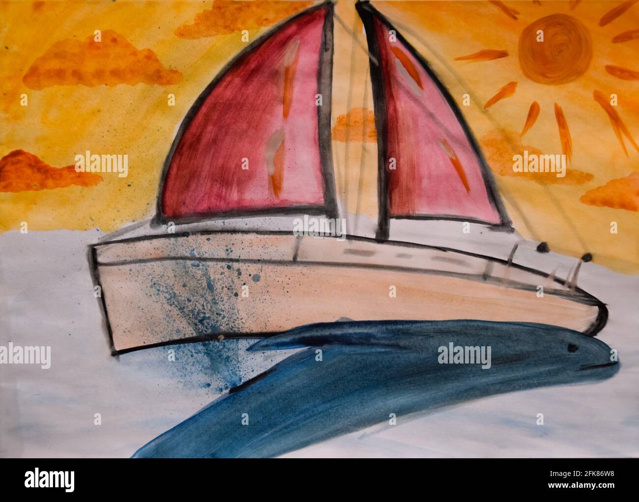 Sunset drawing hi-res stock photography and images - Alamy