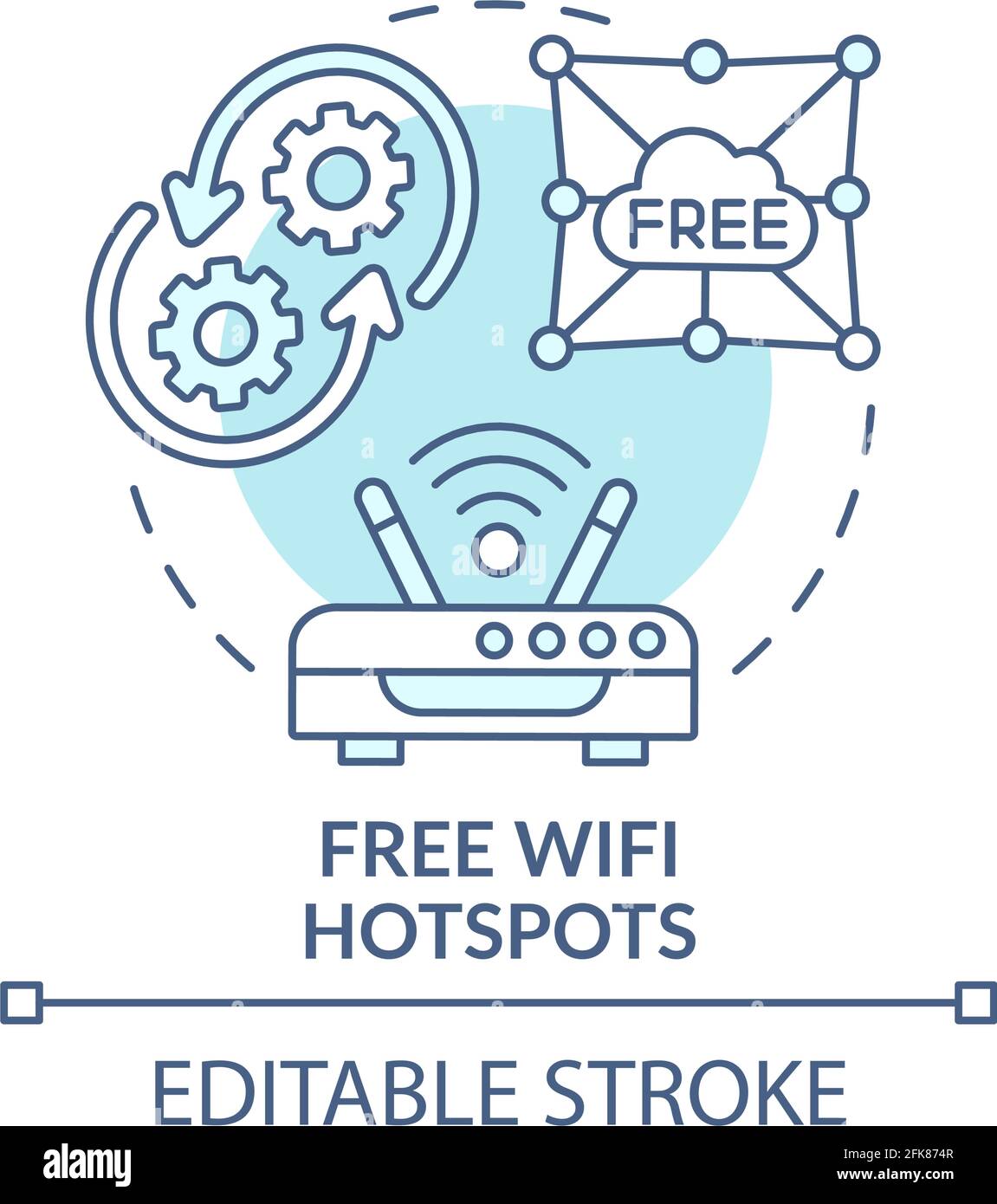 Free wifi hotspots turquoise concept icon Stock Vector Image & Art - Alamy
