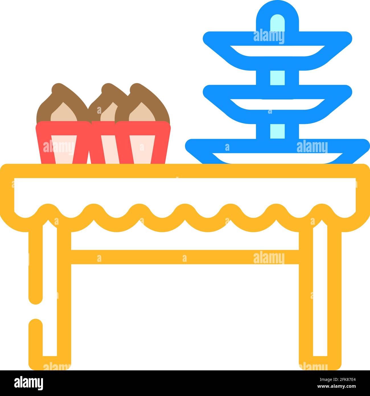 dessert table buffet color icon vector illustration Stock Vector Image ...