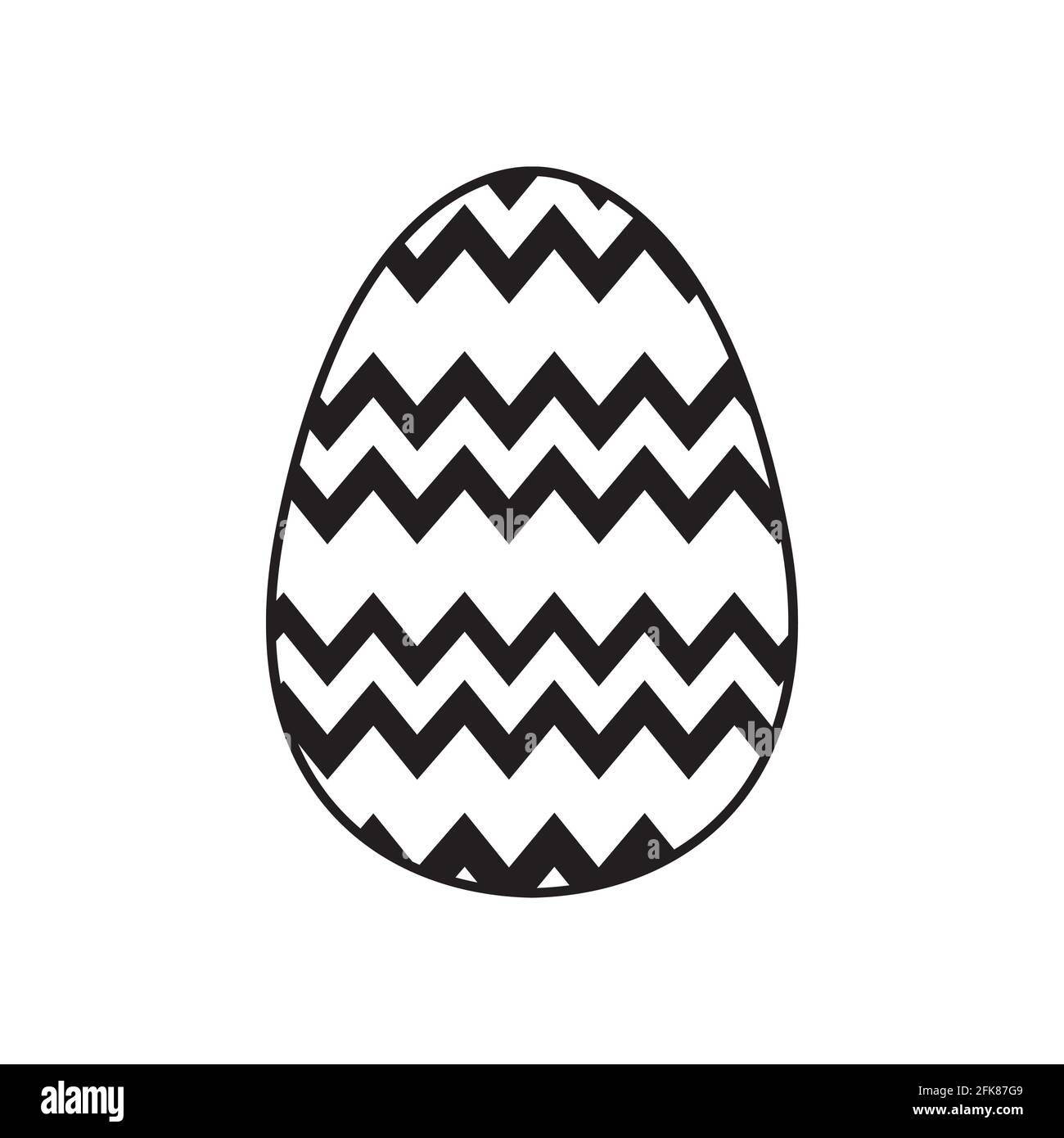 Easter egg icon with glint, simple easter egg traditional with wavy ...