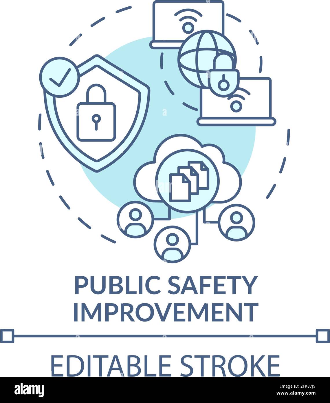 Public safety improvement turquoise concept icon Stock Vector Image ...