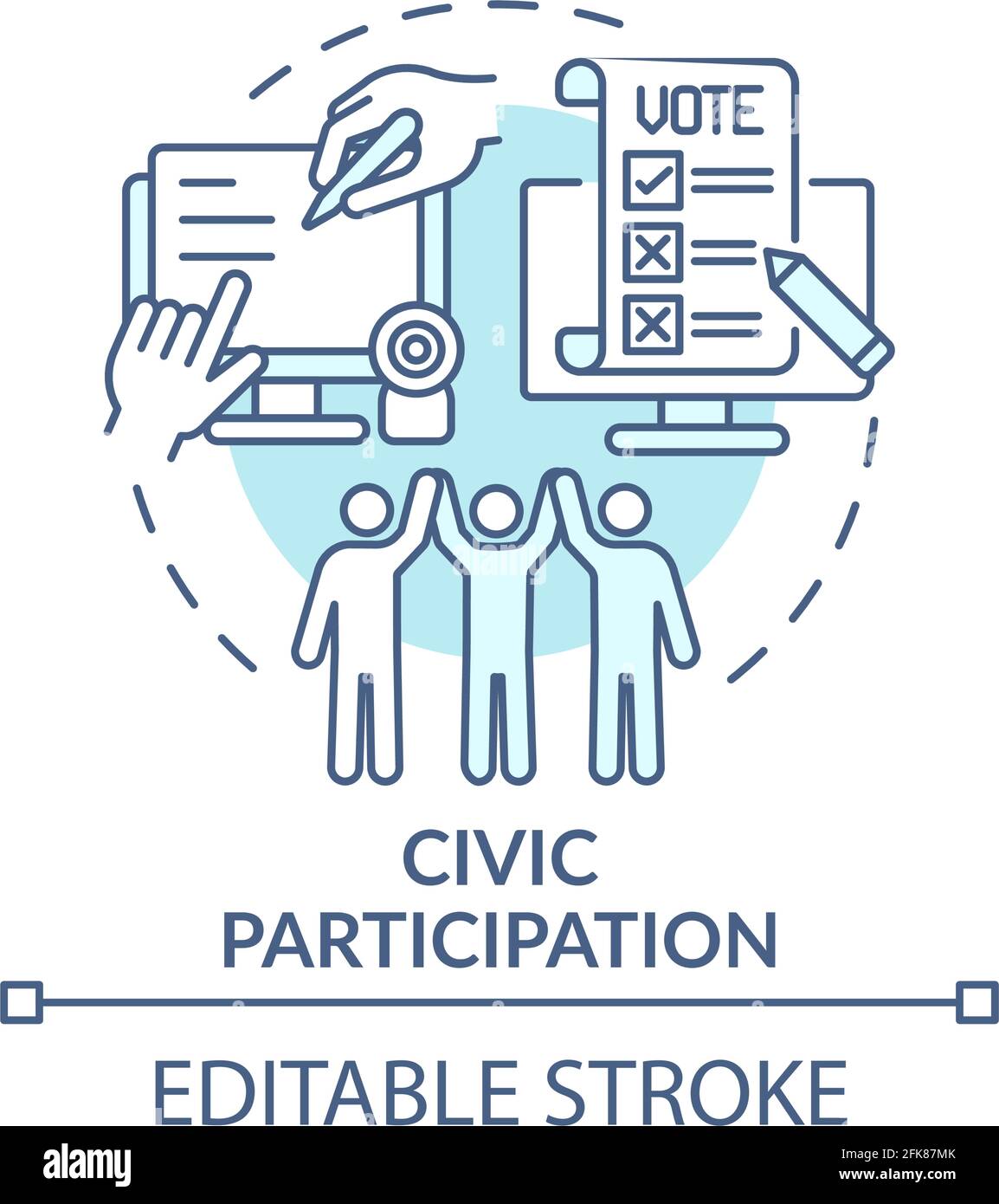 Civic participation turquoise concept icon Stock Vector Image & Art - Alamy