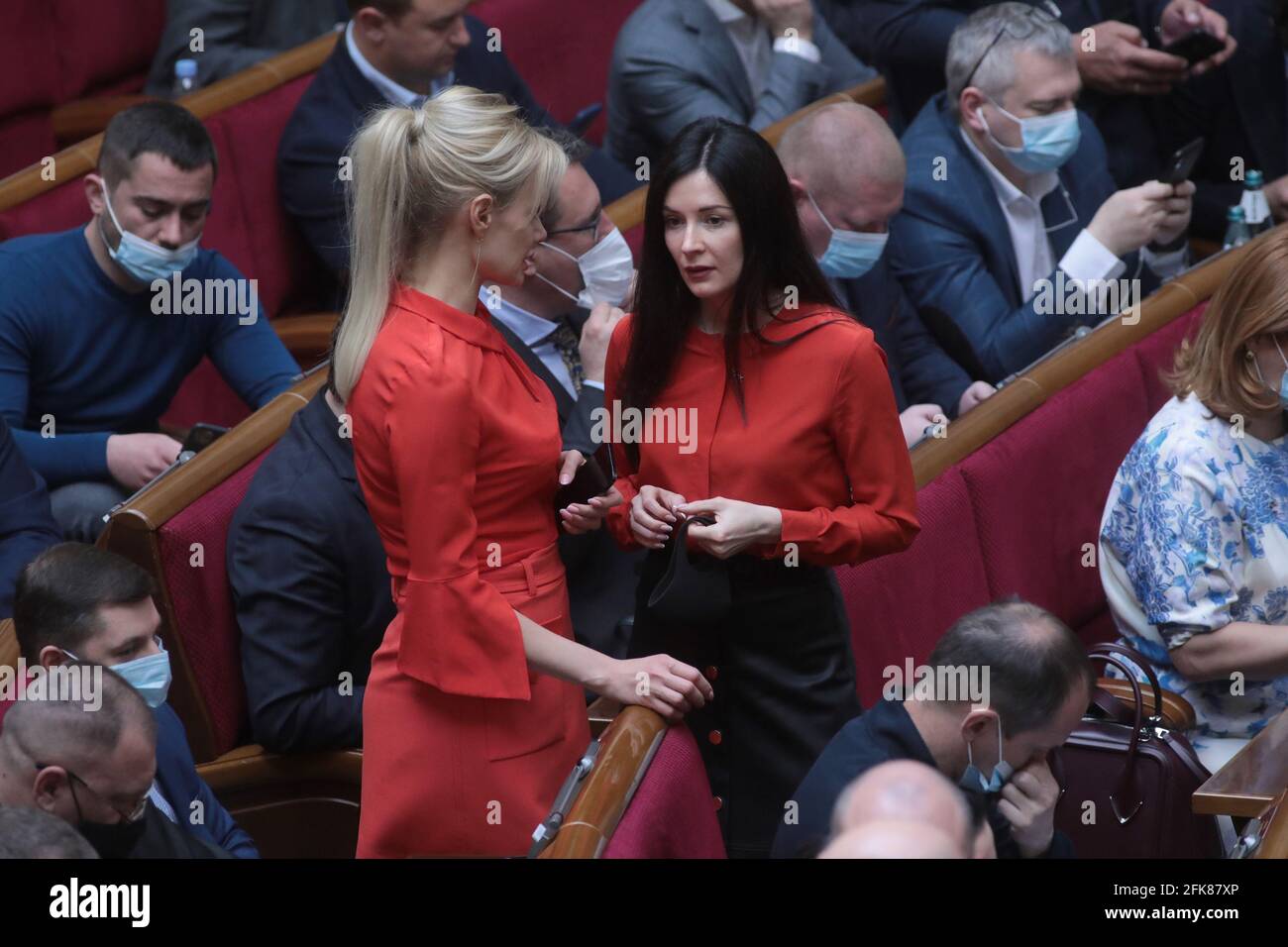 KYIV, UKRAINE - APRIL 29, 2021 - MPs attend a regular sitting of the ...