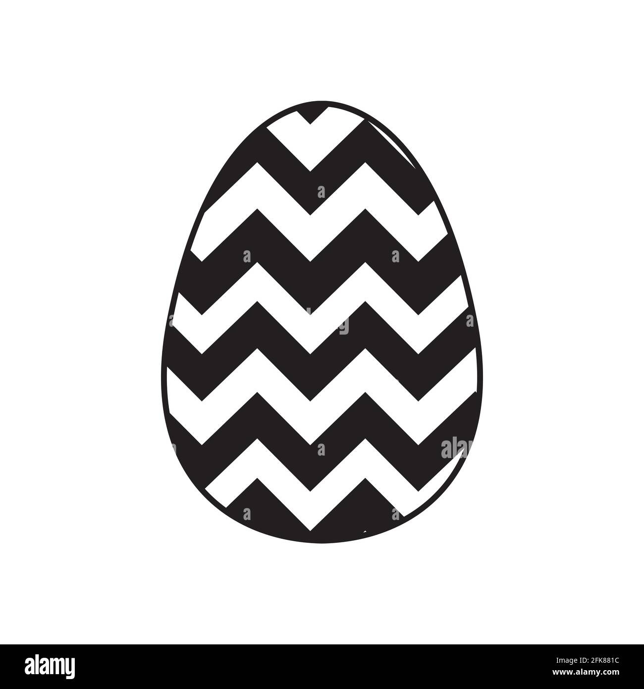 Easter egg icon with glint, simple easter egg traditional with wavy ...