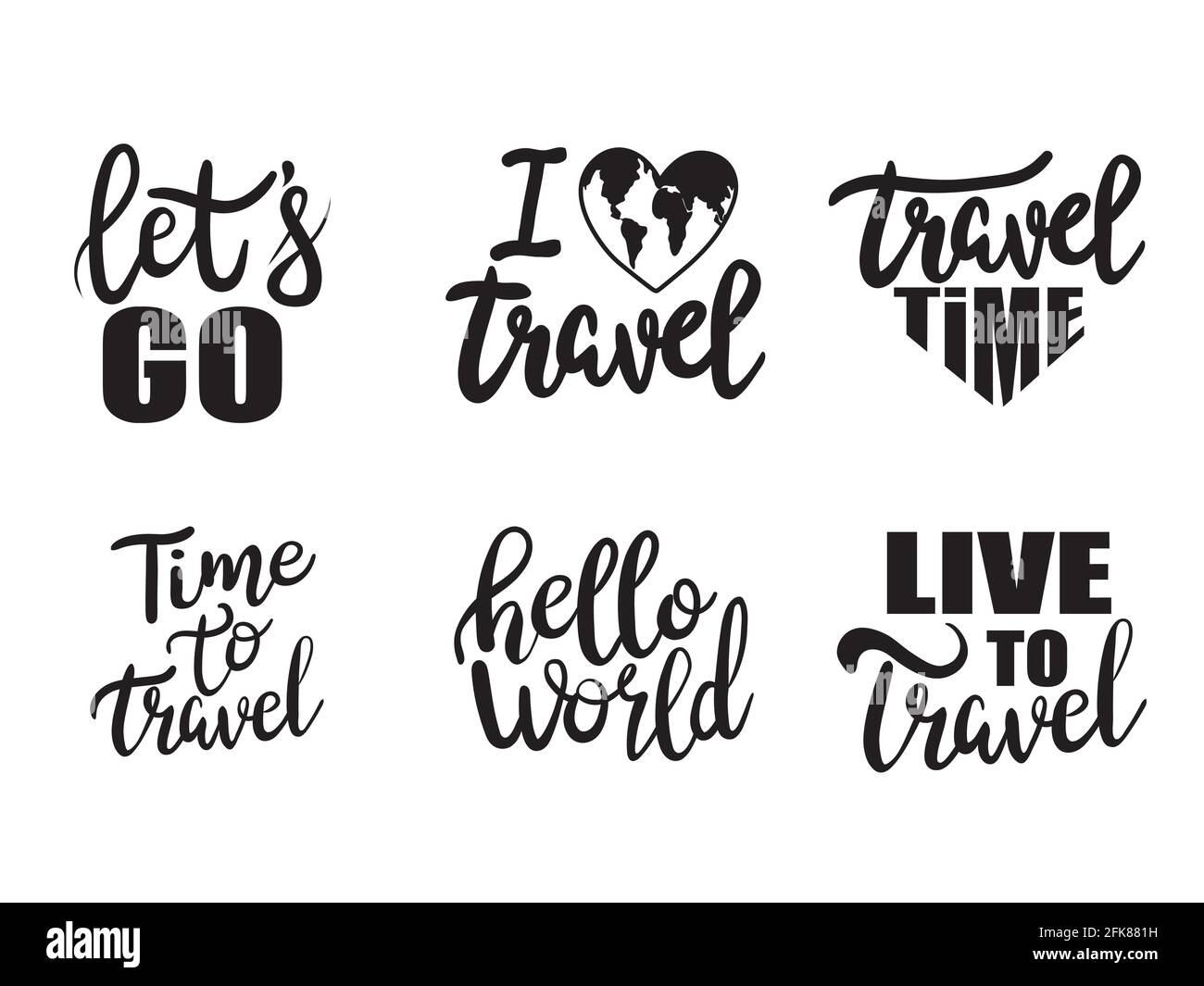 Set lettering. Vector illustration. Vintage hand lettering print of ...