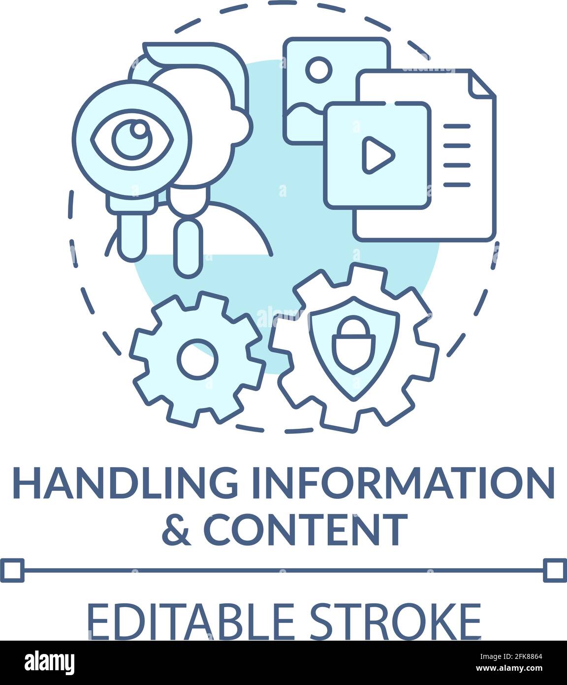 Handling information and content turquoise concept icon Stock Vector ...