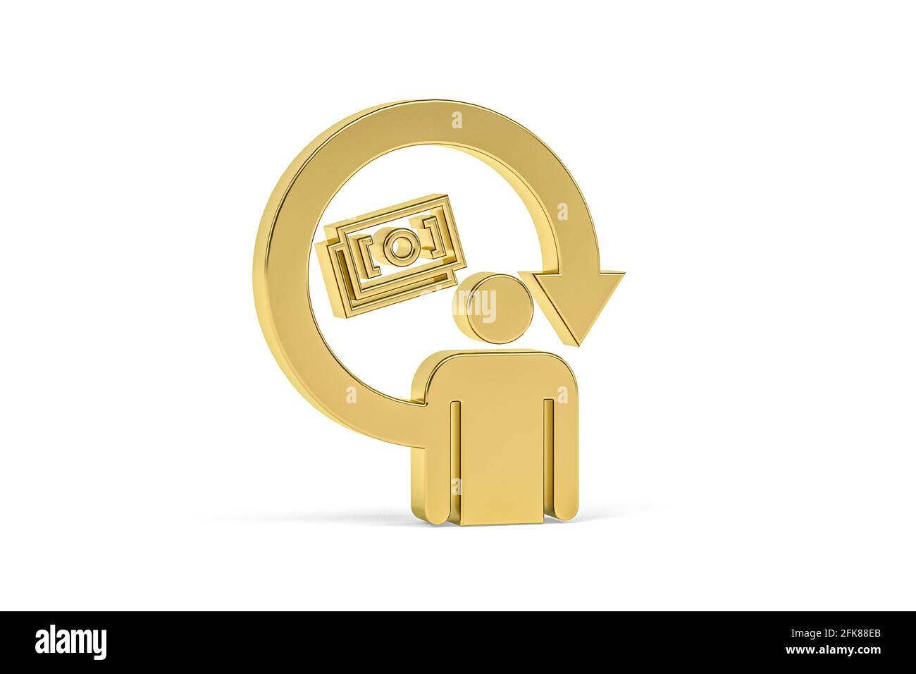 Golden 3d accounting icon isolated on white background - 3d render ...