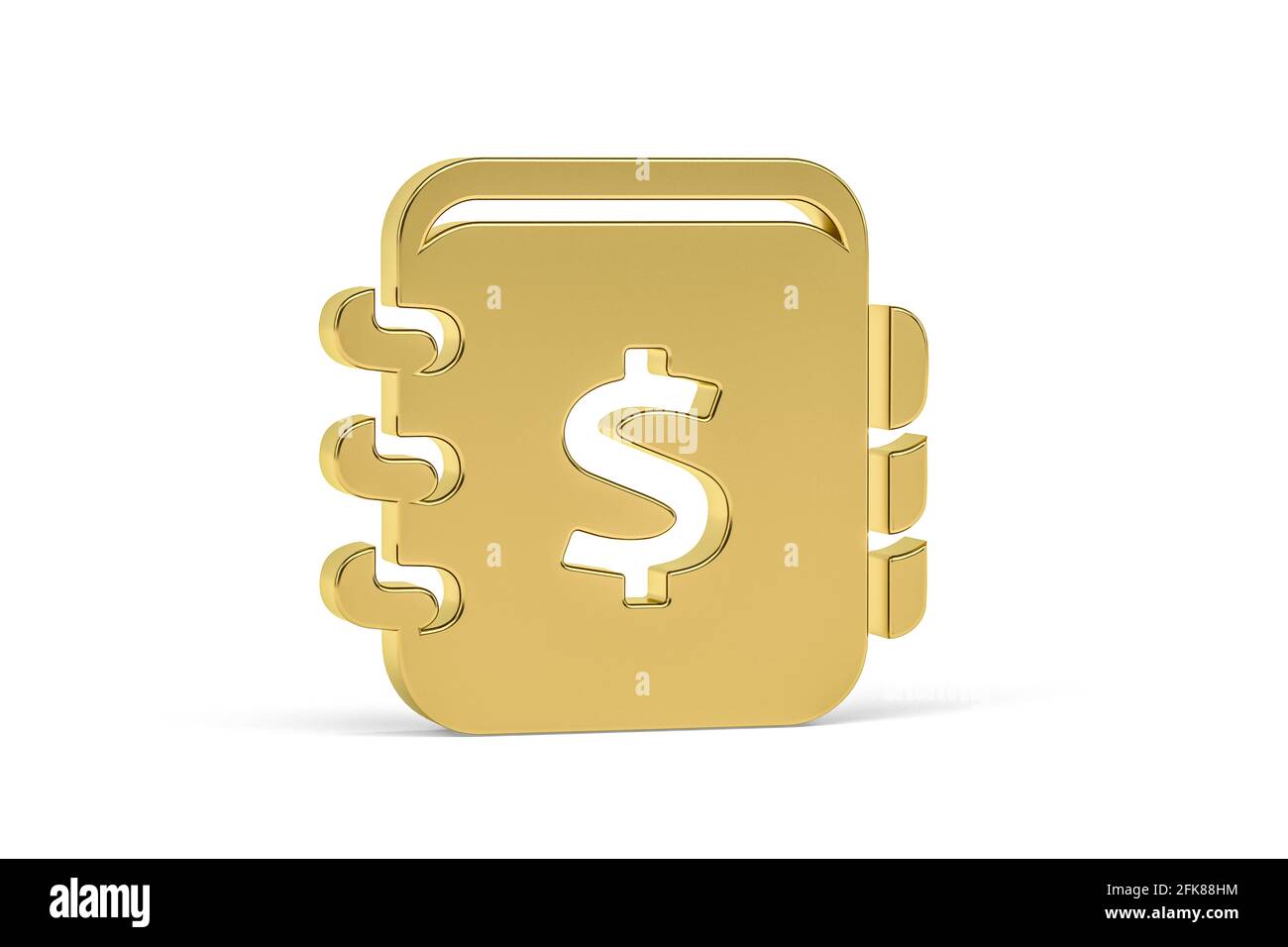Golden 3d accounting icon isolated on white background - 3d render ...