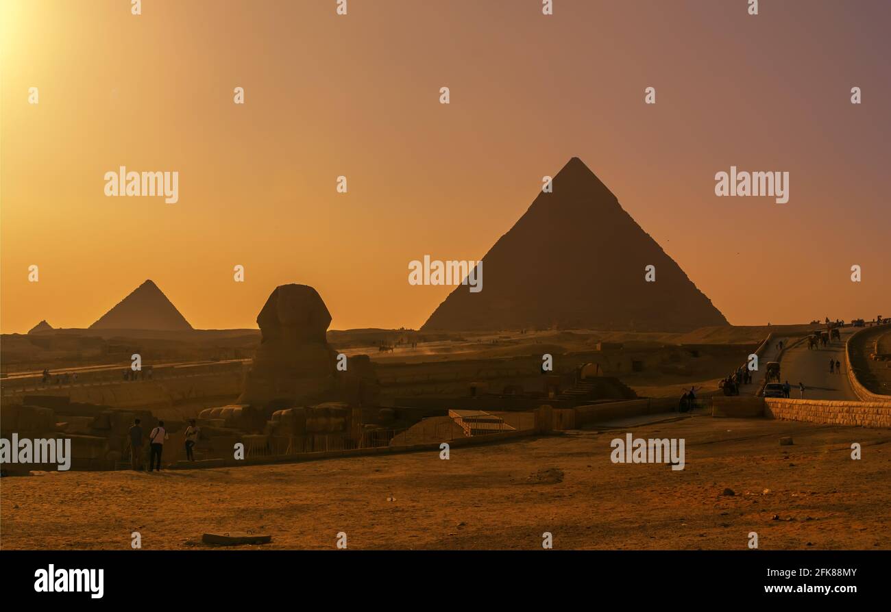 The Mortuary Temple Of Khufu at Giza Pyramid complex revealing part of ...