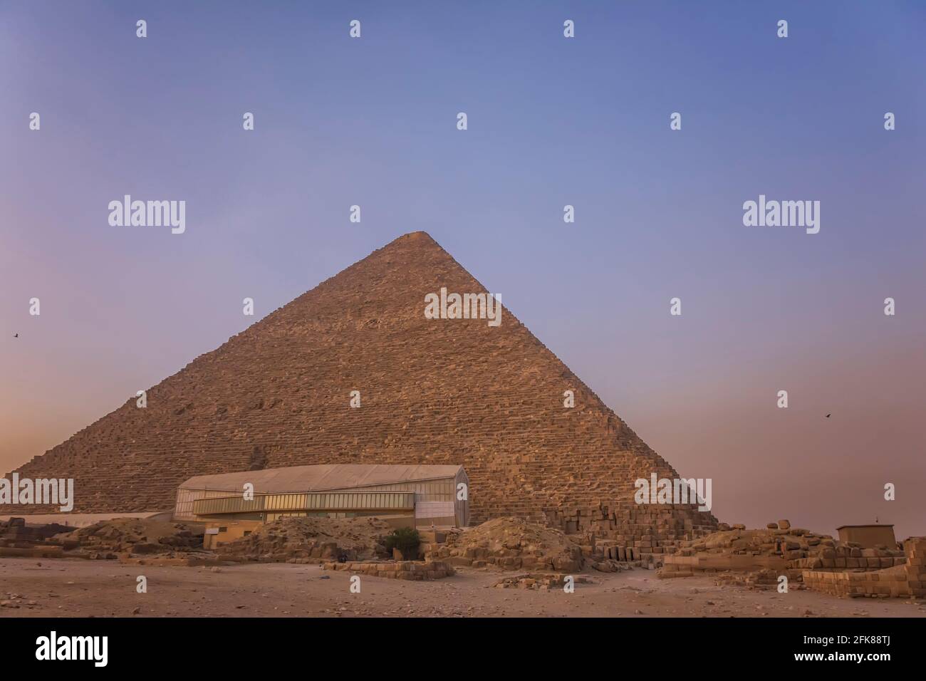The Mortuary Temple Of Khufu at Giza Pyramid complex revealing part of ...
